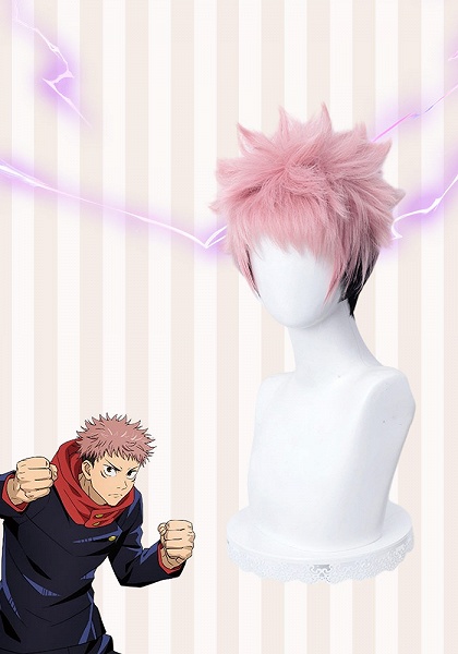 Jujutsu Kaisen Yuji Itadori Pink and Black Cosplay Wig